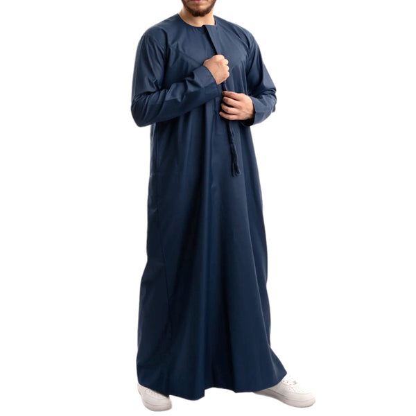 Mens Royale Emirati Thobe | Jubba | Jubbah by Al Mirzan - Black – Islamic Pixels